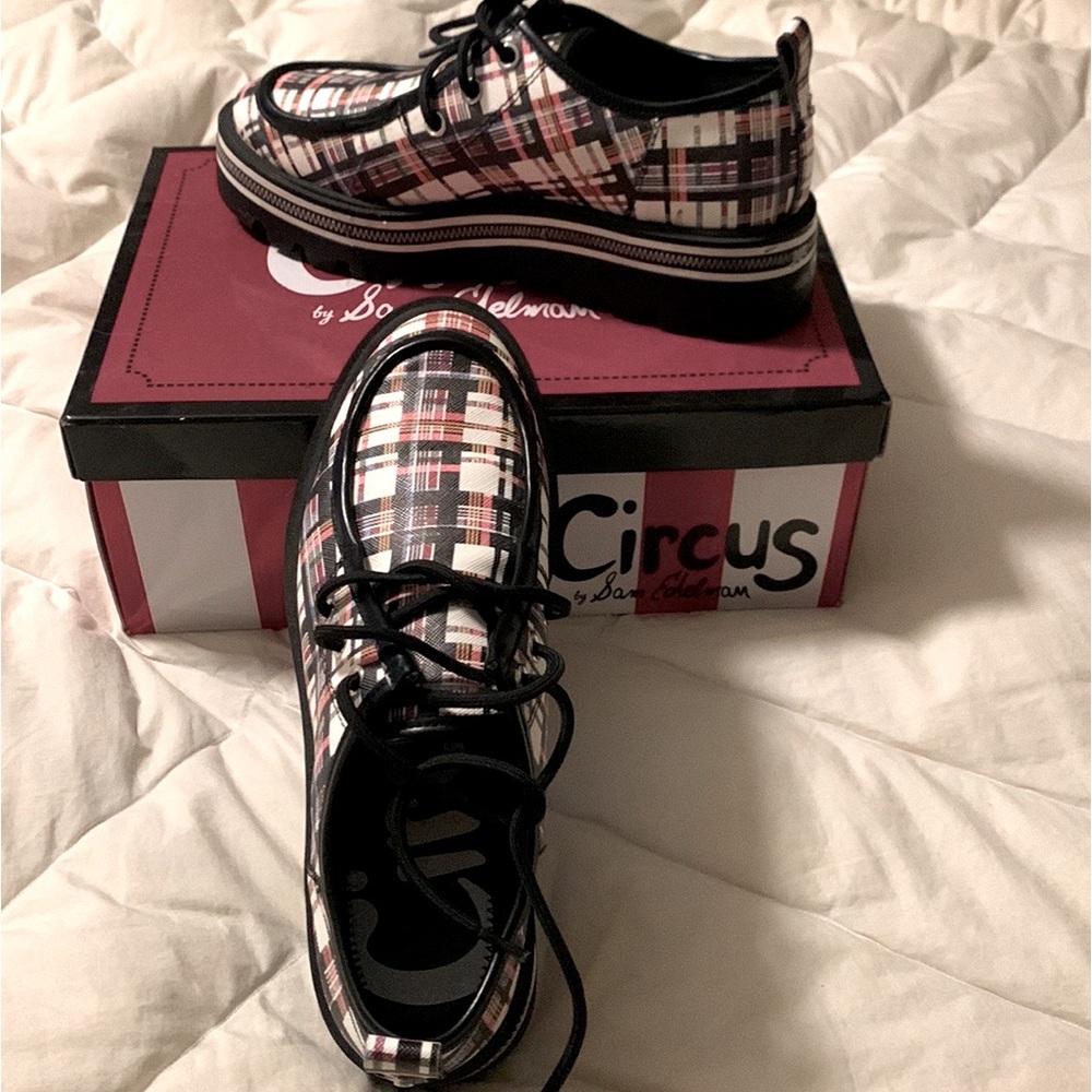 Unique Plaid Vegan Leather Platform Oxford Style With… - Gem